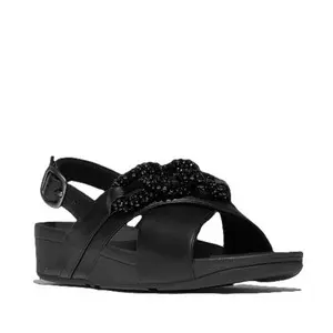 Fitflop Lulu Beaded Chain Back Strap Sandals Black