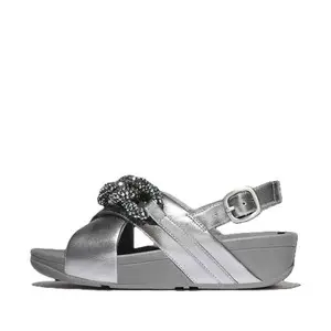 Fitflop Lulu Beaded Chain Back Strap Sandals - Silvereen