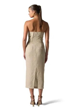 JBQ Bellucci Strapless Midi Dress - Parchment