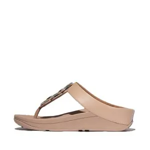 Fitflop Fino Crystal Chain Toe Post Sandals - Classic Beige