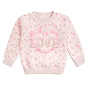 SWEET WINK Floral Sweatshirt With Pearl Patch