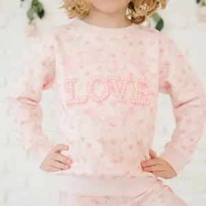 SWEET WINK Floral Sweatshirt With Pearl Patch