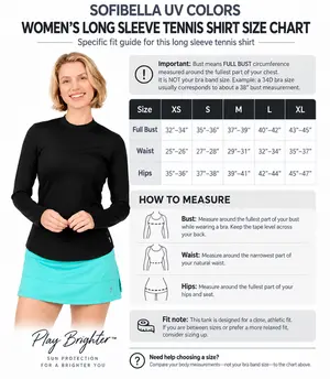 SOFIBELLA Long Sleeve Tennis Shirt - Black