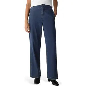 Eileen Fisher Wide-leg Denim Pants - Medium Indigo