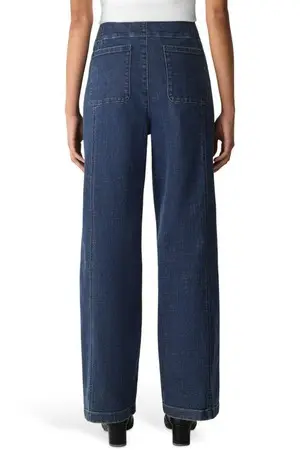 Eileen Fisher Wide-leg Denim Pants - Medium Indigo