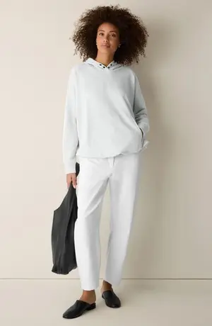 Eileen Fisher Cotton-blend Tunic Hoodie