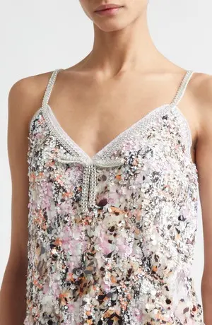 Marni Sequin Embellished Slip Dress