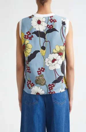 Marni Floral Back Cotton Tank