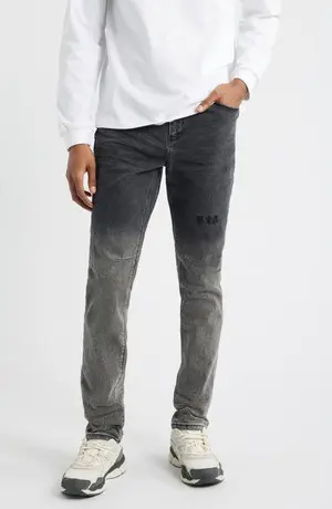 RtA Bryant Gradient Skinny Jeans - Light Charcoal
