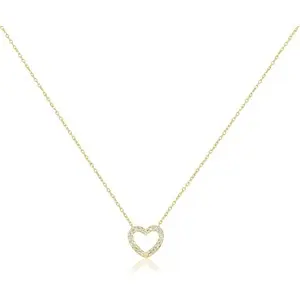 THE LOVERY FINE JEWELRY Diamond Cut Out Heart Necklace - Yellow Gold