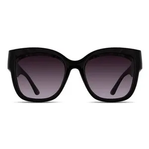 VELVET EYEWEAR Sunglasses Set With Folding Case - Black/ Lavender