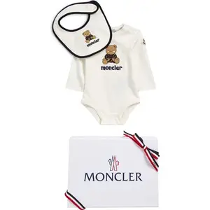 Moncler Cotton Bodysuit & Bib Set - White