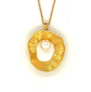 ESIN AKAN Sea & Moon Medium Necklace - Goldlated