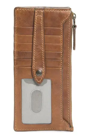 THE FRYE COMPANY Slim Leather Snap Card Wallet - Cognac