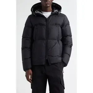 Moncler Montcla Water Repellent Short Hooded Down Jacket - Black/black