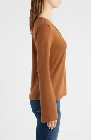 REFORMATION Millie Split Front Cardigan - Toffee
