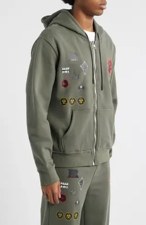 RtA Floyd Military Patch Zip Hoodie