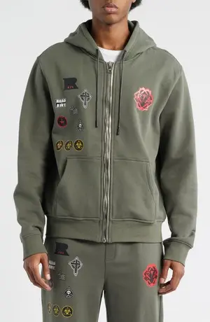 RtA Floyd Military Patch Zip Hoodie