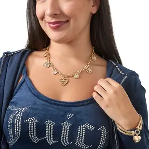 Juicy Couture Heart Logo Charm Necklace