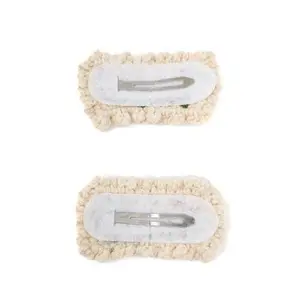 PUTTISU Floral Snap Clip Set - Cream