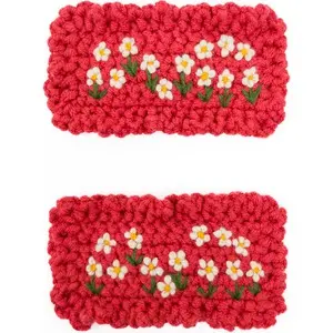 PUTTISU Floral Snap Clip Set - Red