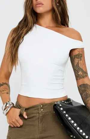 Princess Polly Danza One-shoulder Top - White