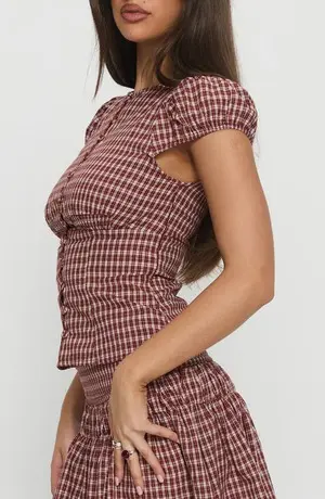 Princess Polly Alixandra Check Button-up Top