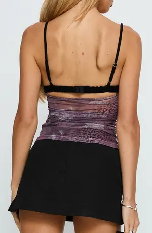 Princess Polly Worldly Mesh Overlay Bra Top