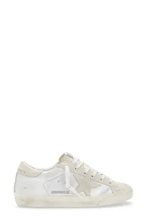 GOLDEN GOOSE Super-star Leather And Suede Sneakers - Silver/grey