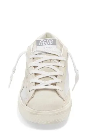 GOLDEN GOOSE Super-star Leather And Suede Sneakers - Silver/grey