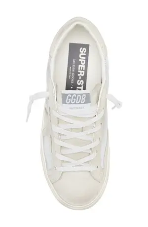 GOLDEN GOOSE Super-star Leather And Suede Sneakers - Silver/grey
