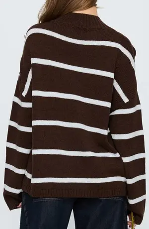 Princess Polly Alara Stripe Mock Neck Sweater