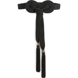 Carolina Herrera Satin Rope Belt - Black