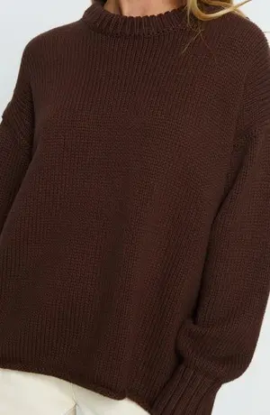 Princess Polly Wilda Oversized Cotton Crewneck Sweater