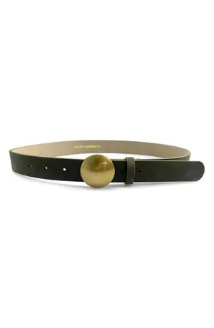 PETIT MOMENTS Austin Suede Buckle Belt - Green Suede/gold