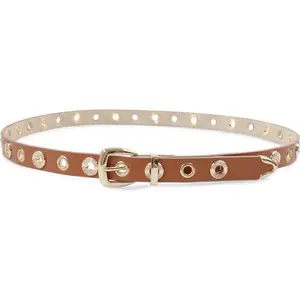PETIT MOMENTS Rivet Studded Belt - Brown/gold