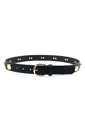 PETIT MOMENTS Studded Buckle Belt - Black/gold