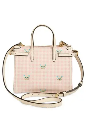 Valentino Garavani Small Antibes Gingham Canvas Tote - Ivory/multi