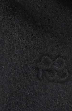 Ruslan Baginskiy Monogram Embroidered Fringe Scarf - Black