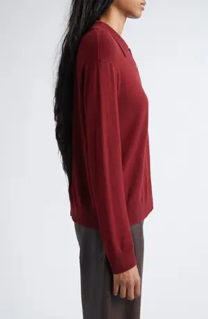 Max Mara Frisia Wool Polo Sweater - Raspberry