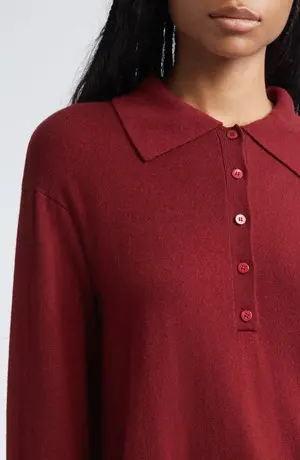 Max Mara Frisia Wool Polo Sweater - Raspberry