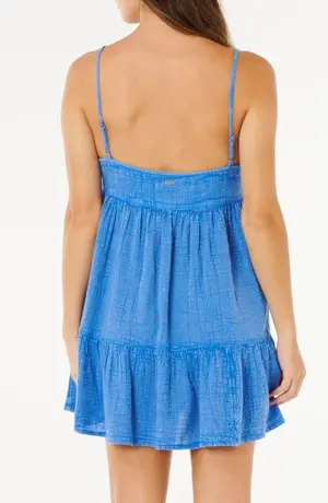 Rip Curl Classic Surf Tiered Cotton Sundress - Bright Blue