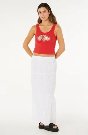 Rip Curl Bells Crop Graphic Tank - Deep Red
