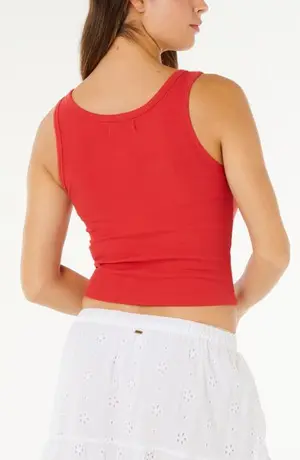 Rip Curl Bells Crop Graphic Tank - Deep Red