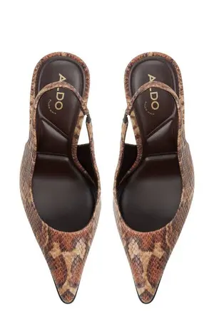 Aldo Pointed Slingback Pumps - Brown Multi