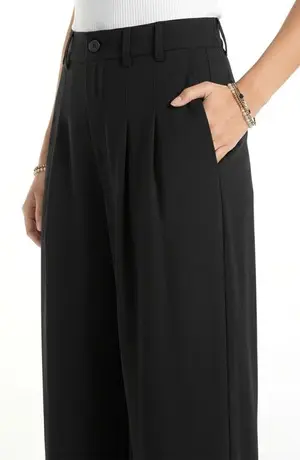 LIVERPOOL Pleated Wide Leg Ankle Pants