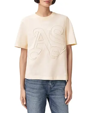 ALLSAINTS Lisa Embossed Tee - Pebble White