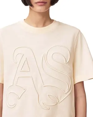ALLSAINTS Lisa Embossed Tee - Pebble White