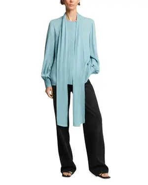 ARGENT Silk Scarf Neck Blouse