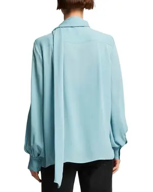 ARGENT Silk Scarf Neck Blouse